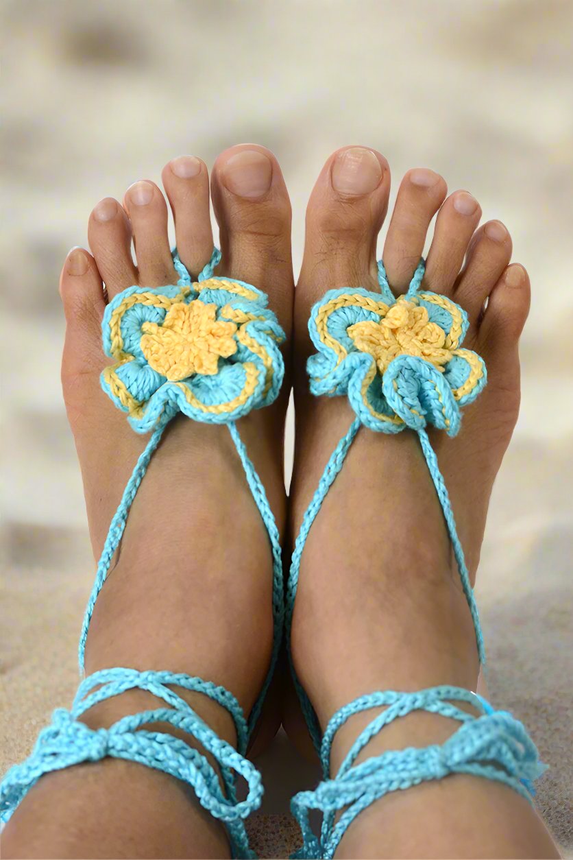 Electryone Barefoot Sandals for Beach | Crochet Barefoot Sandals ...