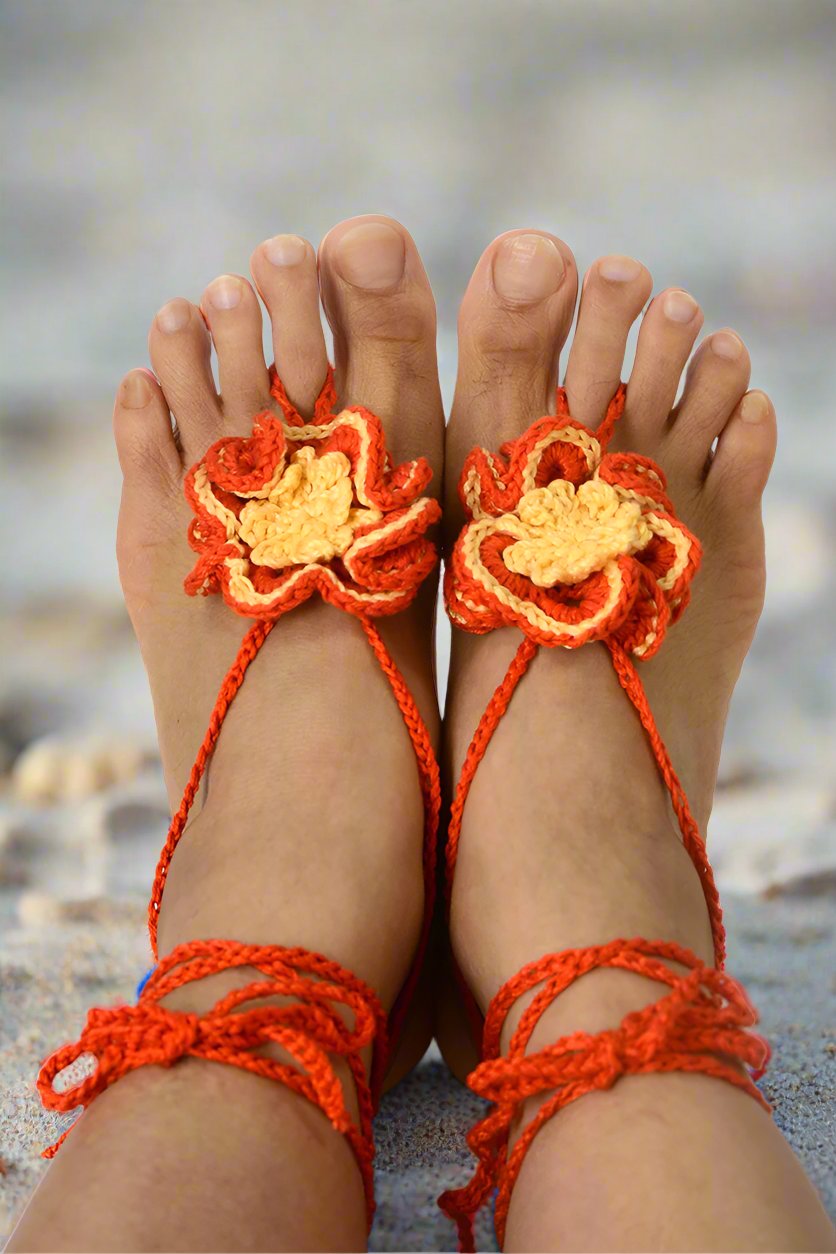 Electryone Barefoot Sandals for Beach | Crochet Barefoot Sandals ...