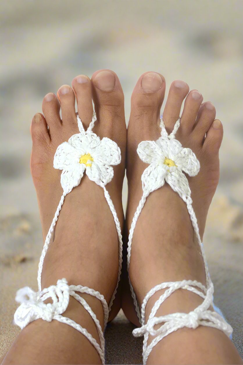 Thalassa Barefoot Sandals for Beach | Crochet Barefoot Sandals ...